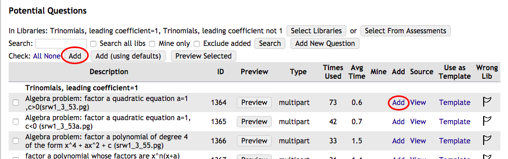 OHM: Creating Assessments & Searching OHM Question Libraries